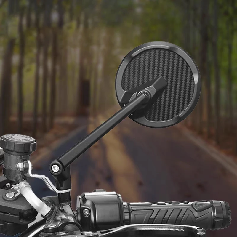Universal large-field vision motorcycle rearview mirror with Carbon ...