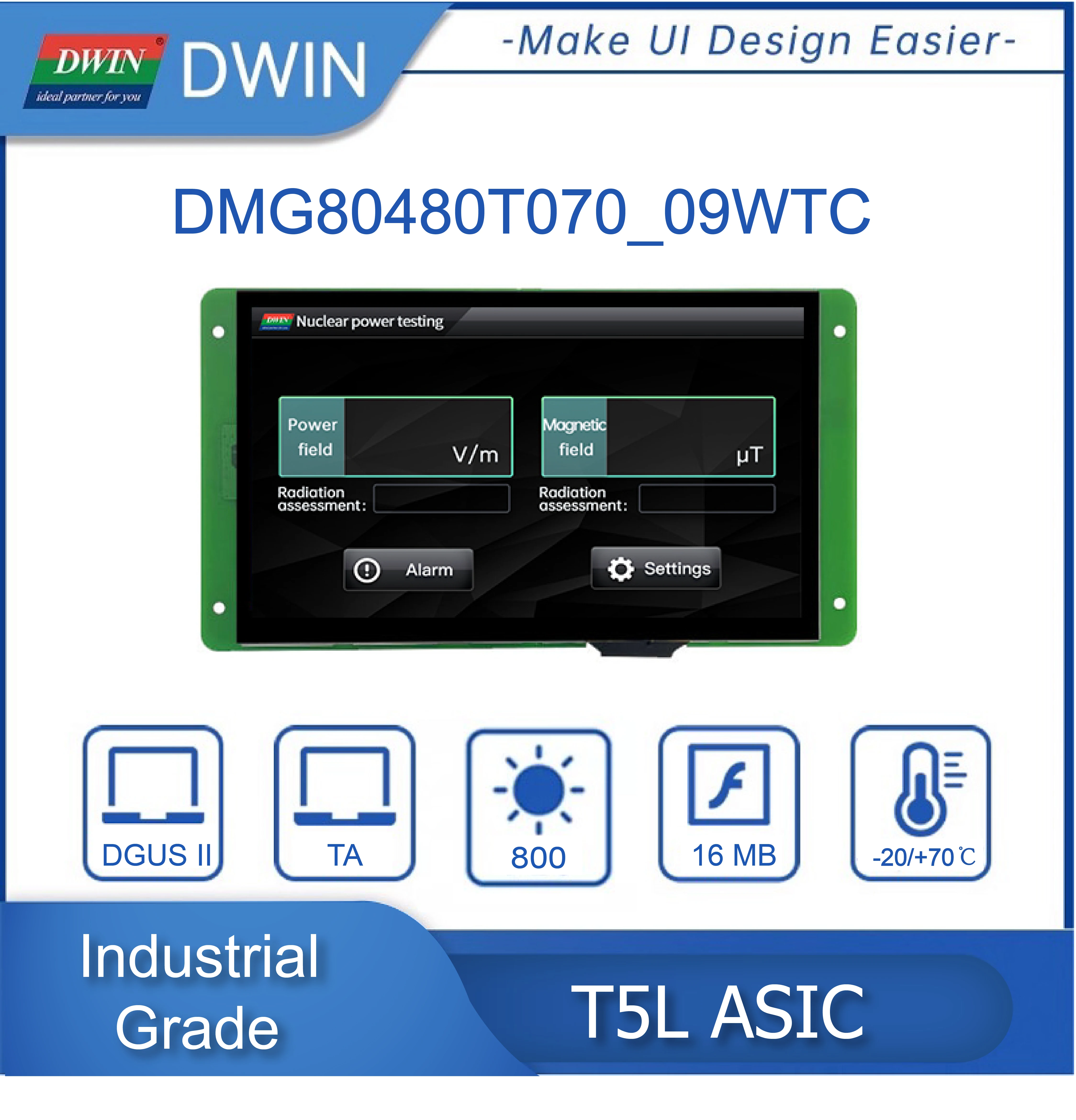 DWIN-7-Inch-Highbrightness-LCD-Arduino-ESP32-Display-800-480-RS232 ...