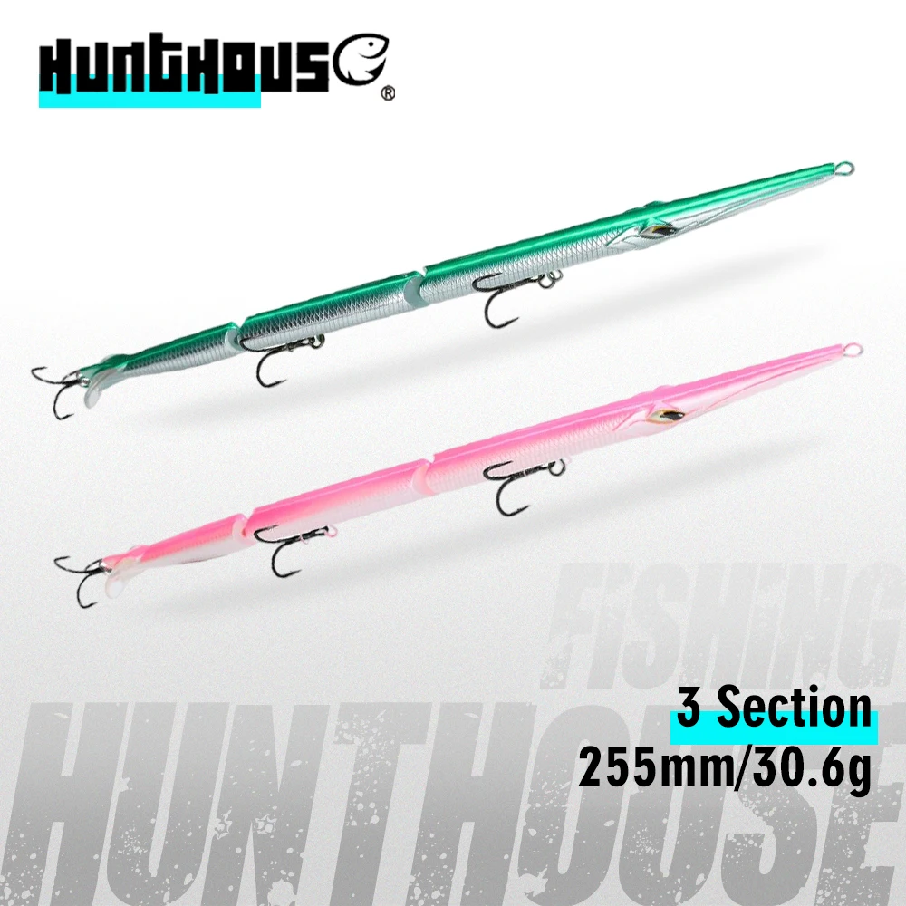 Hunthouse 2PCS 3 Sections Jointed Fishing Bait 255mm/30.6g Saltwater ...