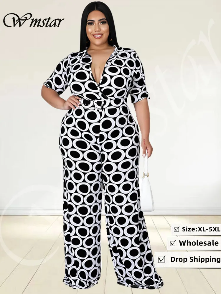 Wmstar Mono de talla grande para mujer, ropa de verano estampada con ...