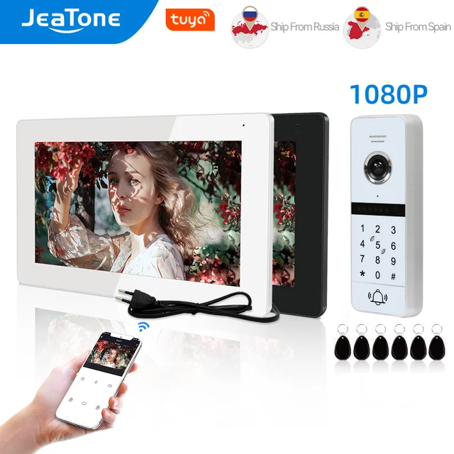 JeaTone 1080P Wilress Video Intercom System for Home 7 Inch Full Touch ...
