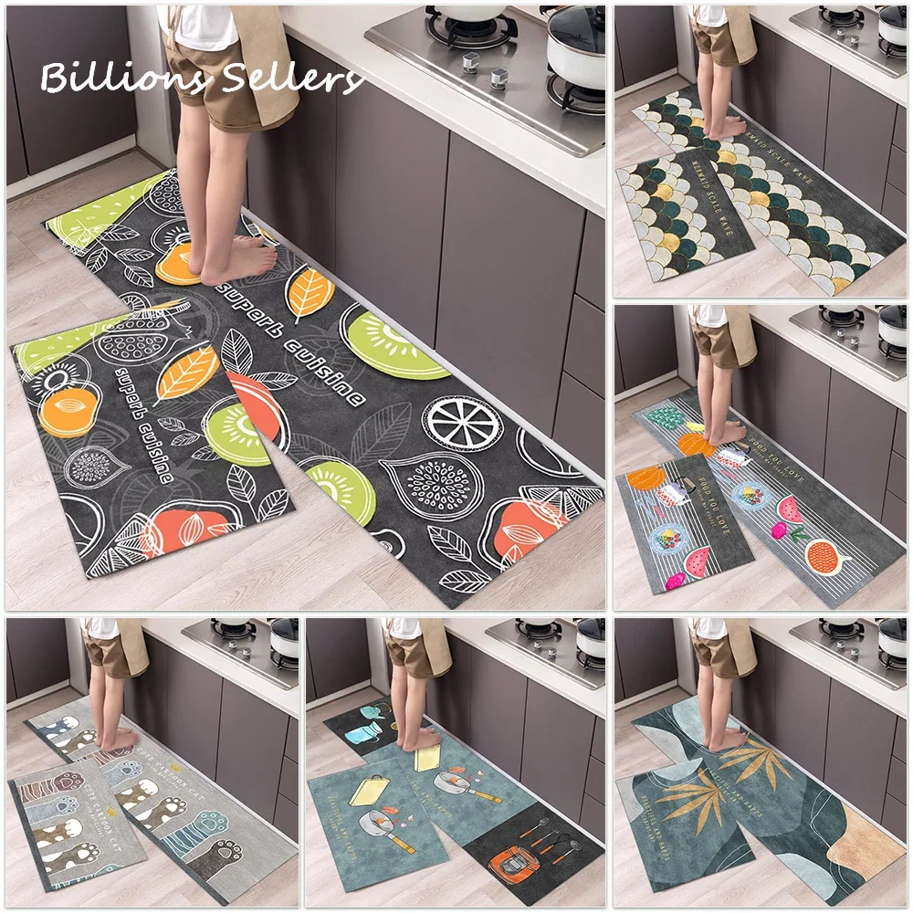 Creative-Kitchen-Floor-Mat-Tableware-Pattern-Entrance-Doormat-Bathroom ...