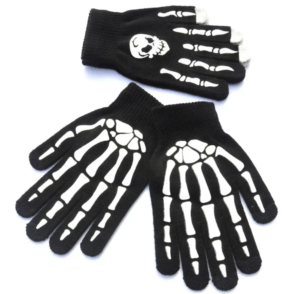 Unisex-Punk-Skull-Gloves-Halloween-Adult-Children-Halloween-Skeleton ...