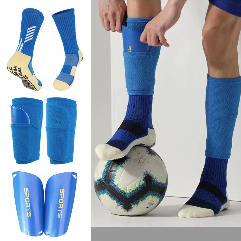 Football Equipment Adults Kids Soccer Shin Guards With Pocket Cover ...