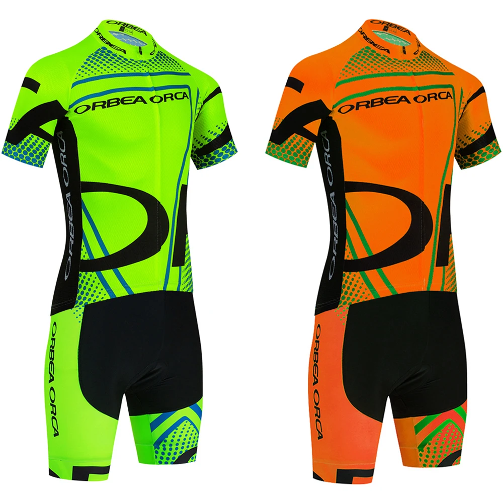 New Fluor Green Cycling Jersey ORBEA ORCA Bike Jersey Shorts Set Men ...