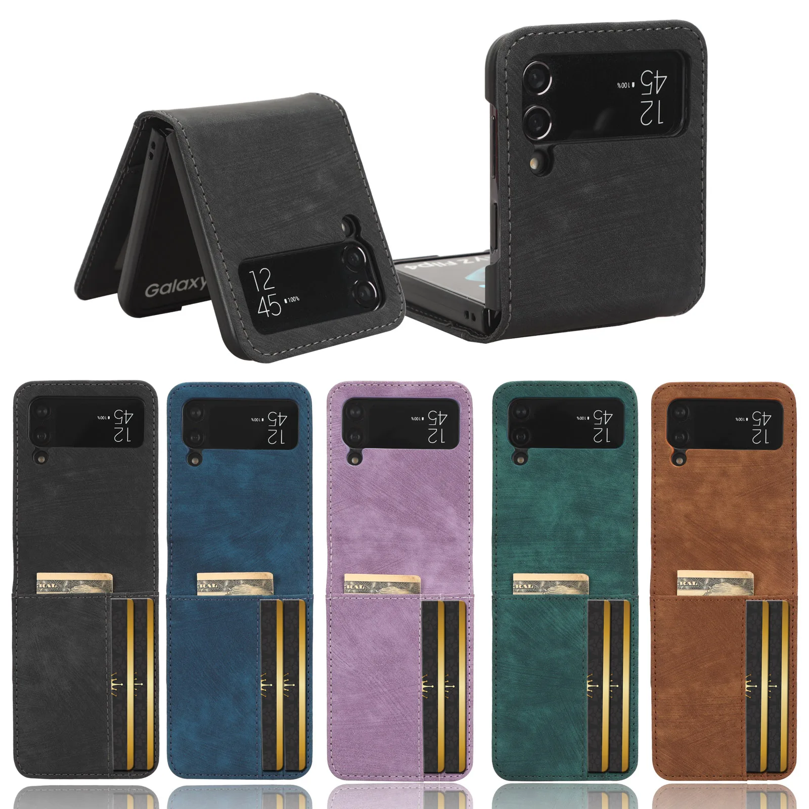 For-Samsung-Galaxy-zflip3-zflip4-Case-Wallet-Multi-card-slot-Flip ...