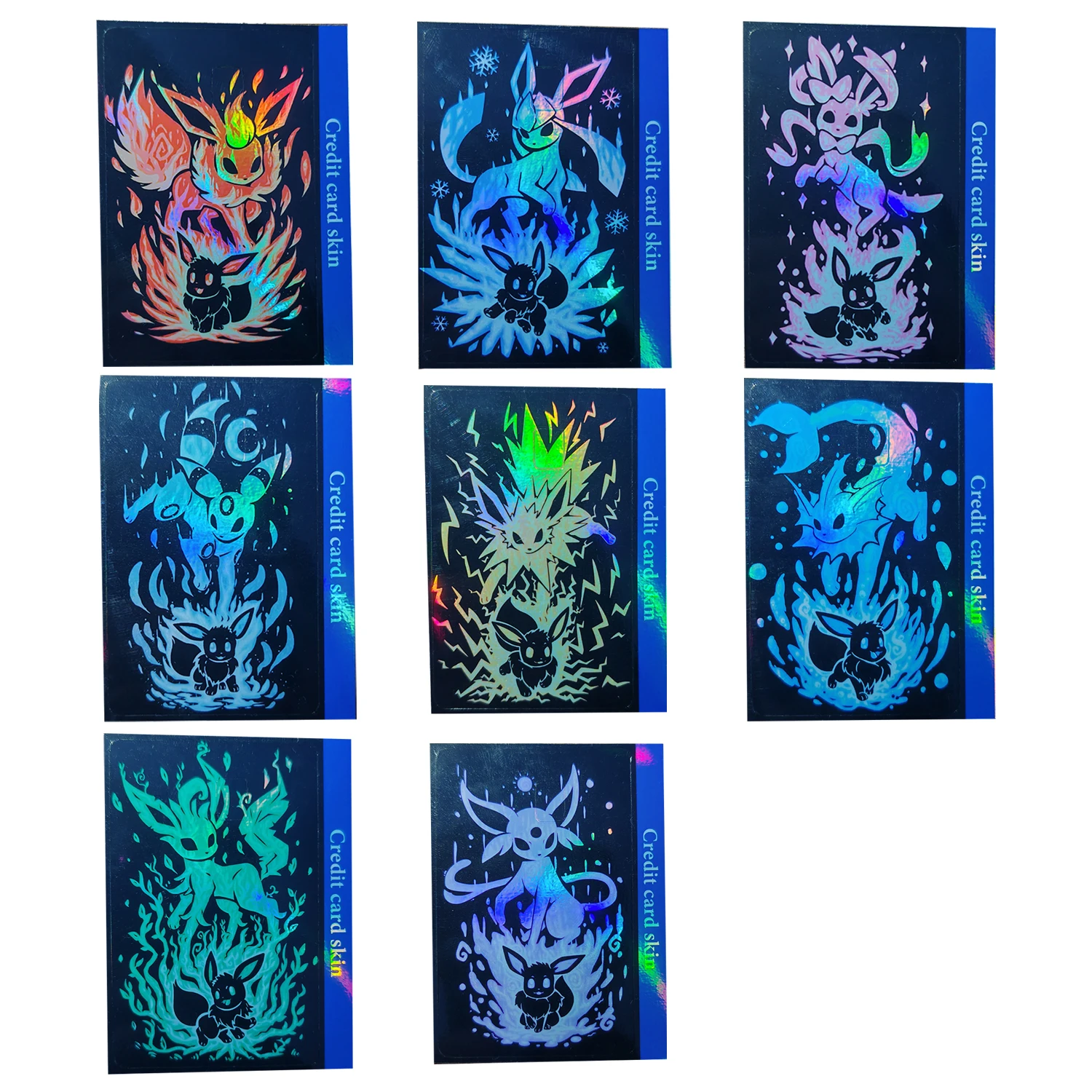 PTCG-Credit-Card-Skin-Stickers-Eevee-Series-Anti-degaussing-Pocket ...