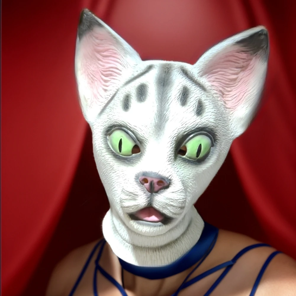 Halloween-Novelty-Mask-Costume-Party-Latex-Cute-Cat-Mask-Animal-Head ...