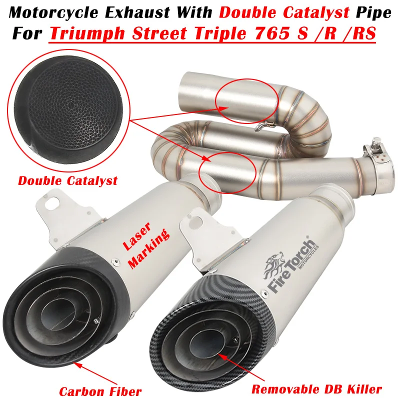 For-Triumph-Street-Triple-765-S-R-RS-2017-2022-Moto-Exhaust-Escape ...