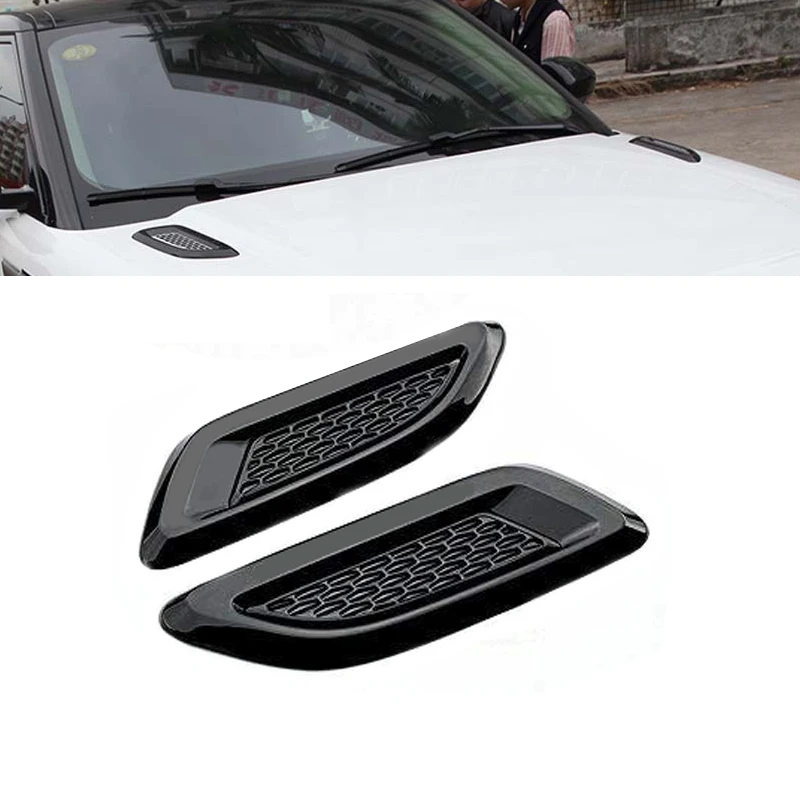 Gloss Black Dummy Hood Vent Slat Air Wing Trim Decoration Sticker For ...
