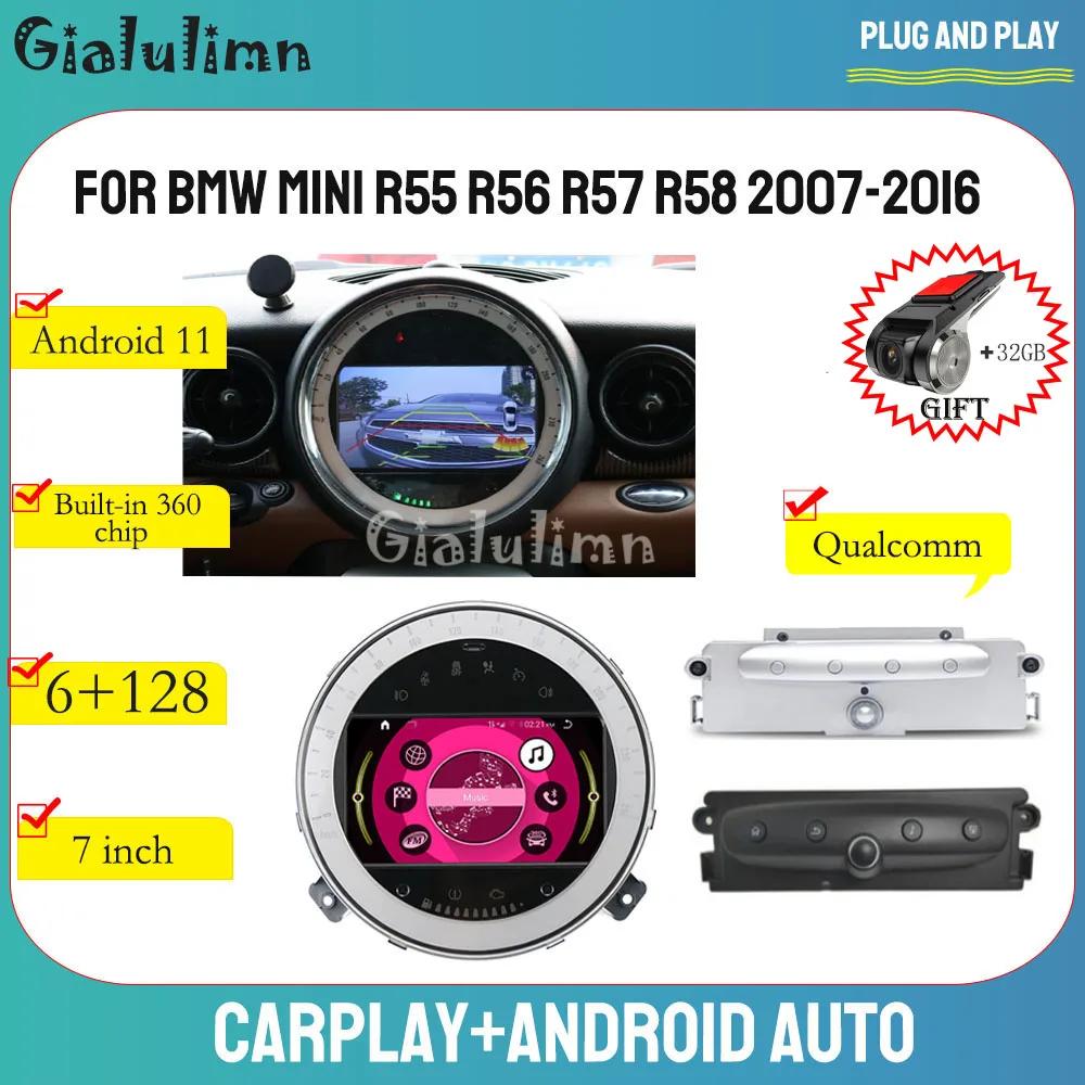 Gialulimn Android 11 System Car Radio 7inch For Bmw Mini Cooper R55 R56 ...