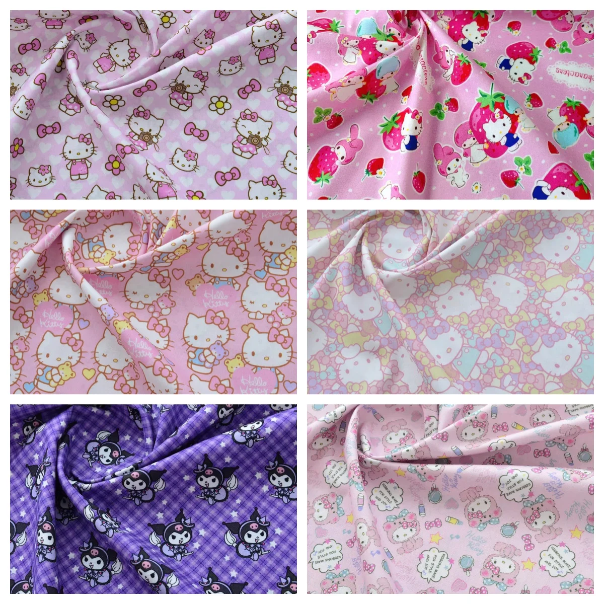 Miniso-Sanrio-Hello-Kitty-Melody-Kuromi-100-tela-de-algod-n-para-coser ...