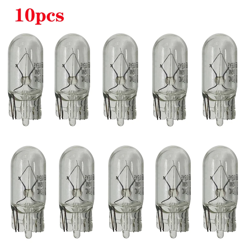 10Pcs White T10 T13 T15 amber W5W 501 194 Clear Signal Lamp Glass 12V ...