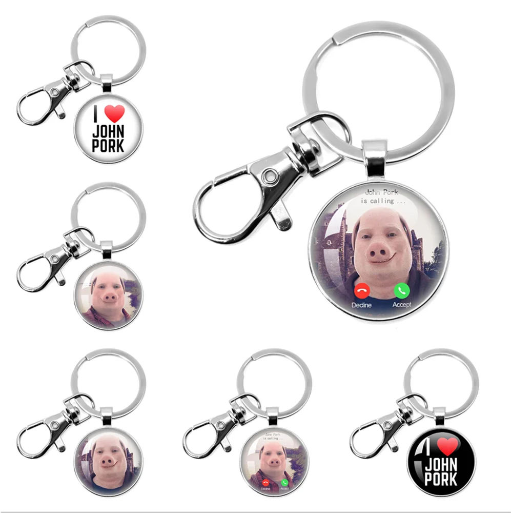 30MM Car Keyring John Pork is Calling Answer Call Phone Humor Funny Pig ...