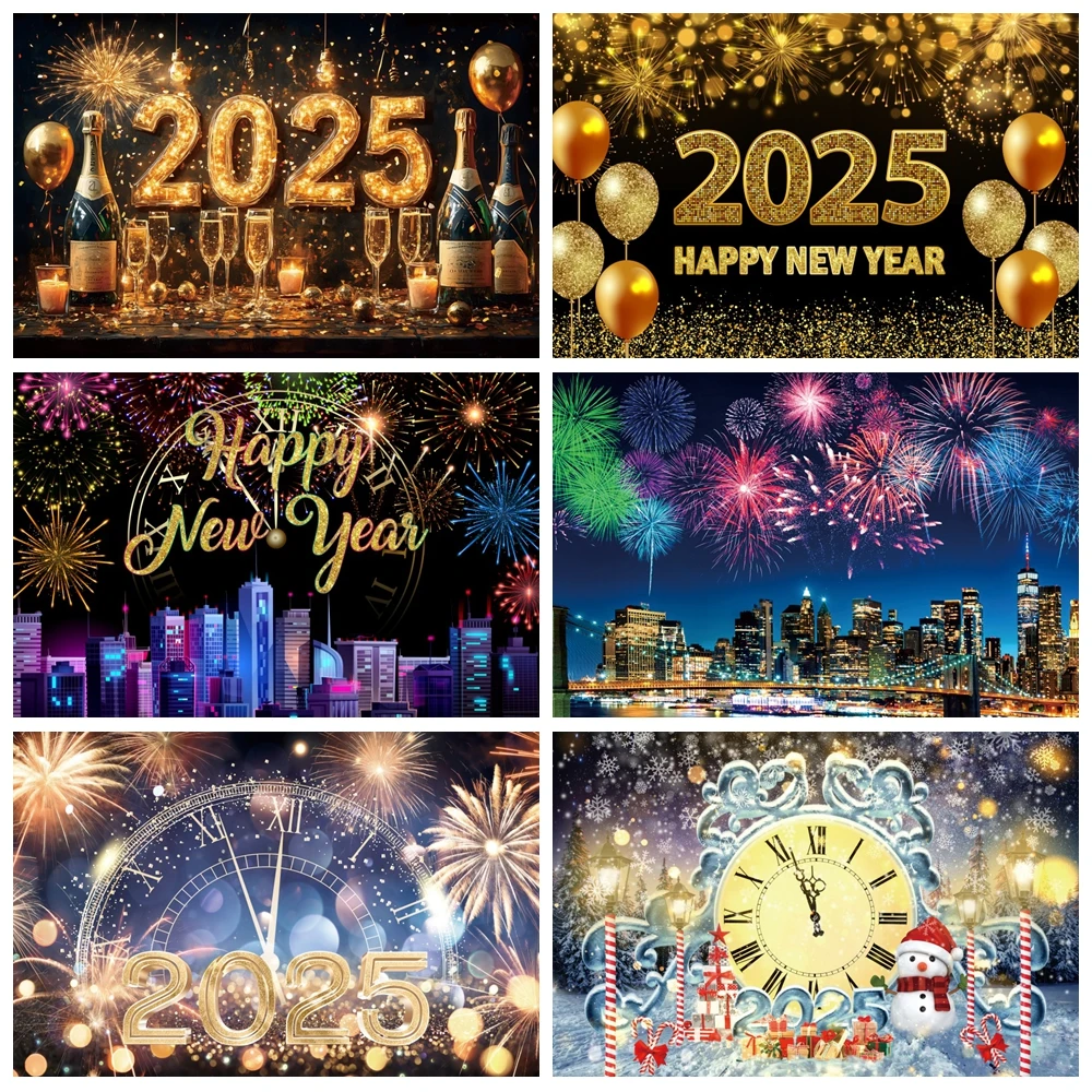 2025-Happy-New-Year-Photography-Backdrop-New-Year-s-Eve-Party-Balloon ...