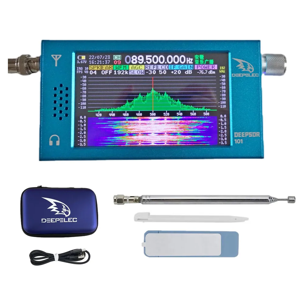 Deepsdr 101 100k-149mhz 4.3 "ips lcd software definido rádio cw am wfm fm ssb fm fm/am/lw/mw/sw ...