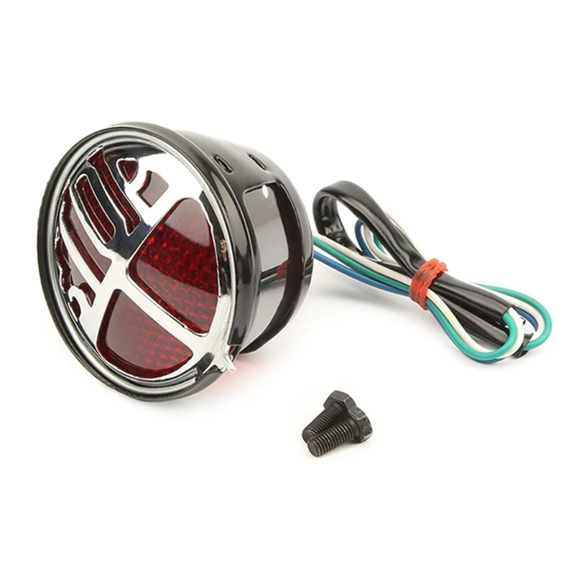 Round Motorcycle LED Tail Light Rear Brake Stop Light Integrated ...