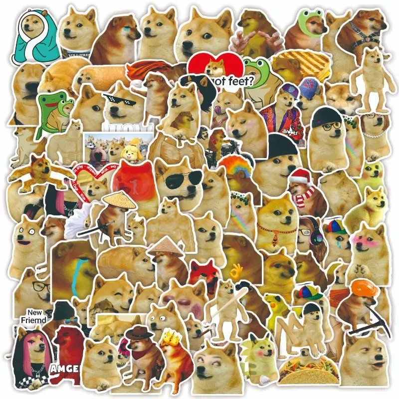 50-100PCS-Funny-Dog-Meme-Stickers-Decals-Kids-Toys-Laptop-Phone ...