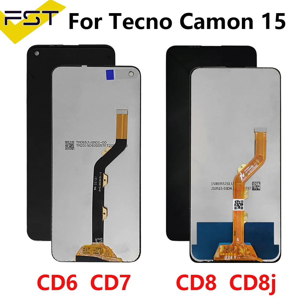 จอแอลซีดีสำหรับ tecno camon 15 CD7 LCD camon 15 Pro CD8จอแสดงผลแบบ ...