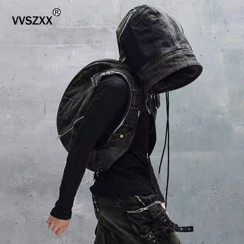 Multi-Zipper-Cargo-Denim-Hat-Backpack-Vest-Multifunctional-Bag-for-Men ...