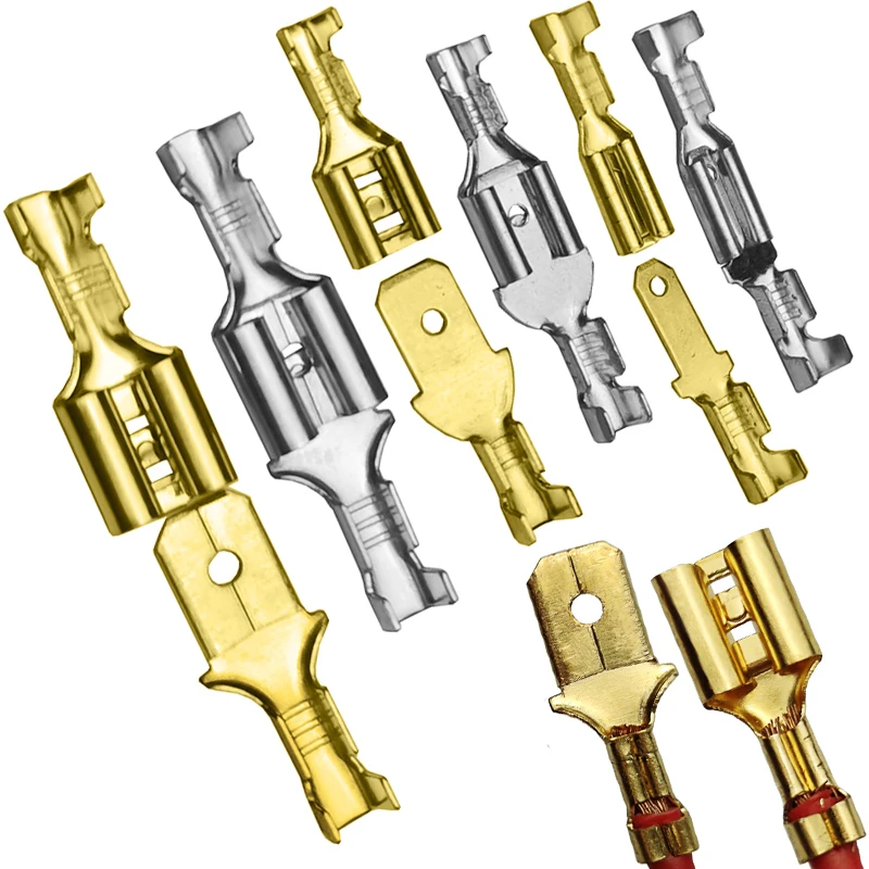 2-8mm-4-8mm-6-3mm-Plug-Spring-Female-and-Male-Crimp-Terminal-Gold-Brass ...