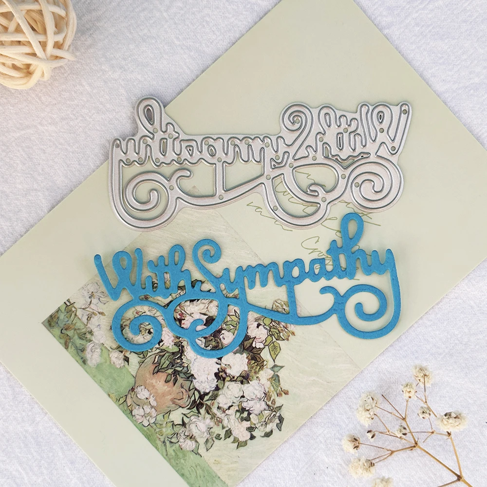 Word Cutting Dies Stencil New With Sympathy Metal Die Cuts for Card ...