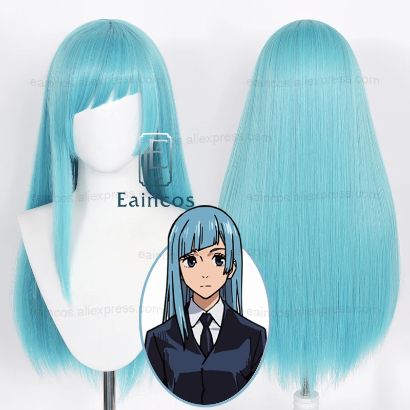 Anime-Jujutsu-Kaisen-Kasumi-Miwa-Cosplay-Wig-70cm-Long-Blue-Hair-Anime ...