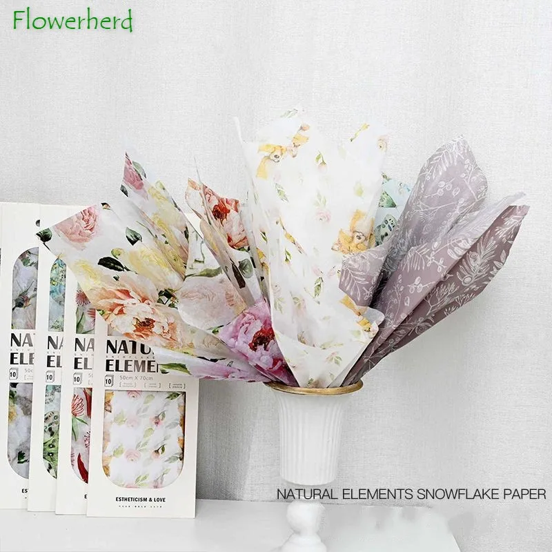 10pcs/lot 50x70cm Diy Flora Fauna Tissue Paper Gift Wrapping Paper ...
