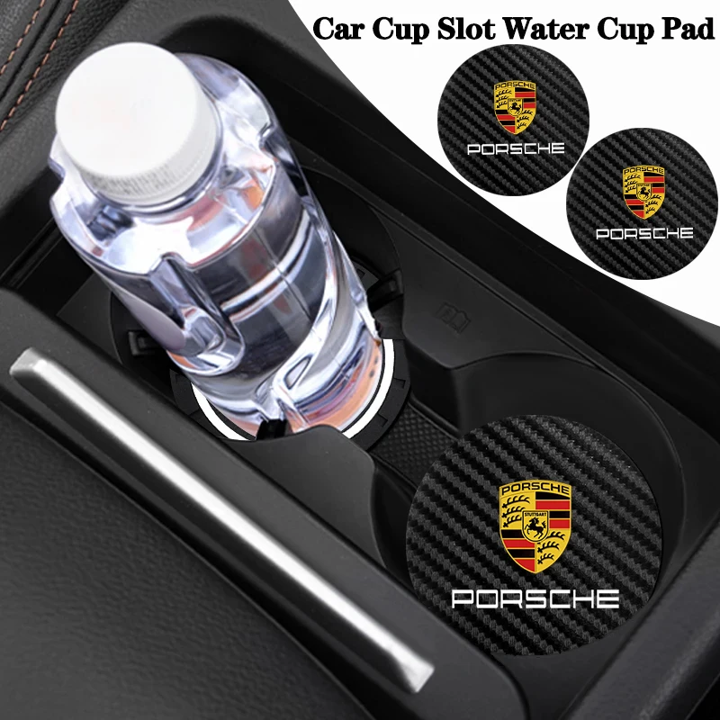 2Pcs-Car-Coasters-Carbon-fiber-Water-Cup-Mat-Accessories-For-Porsche ...