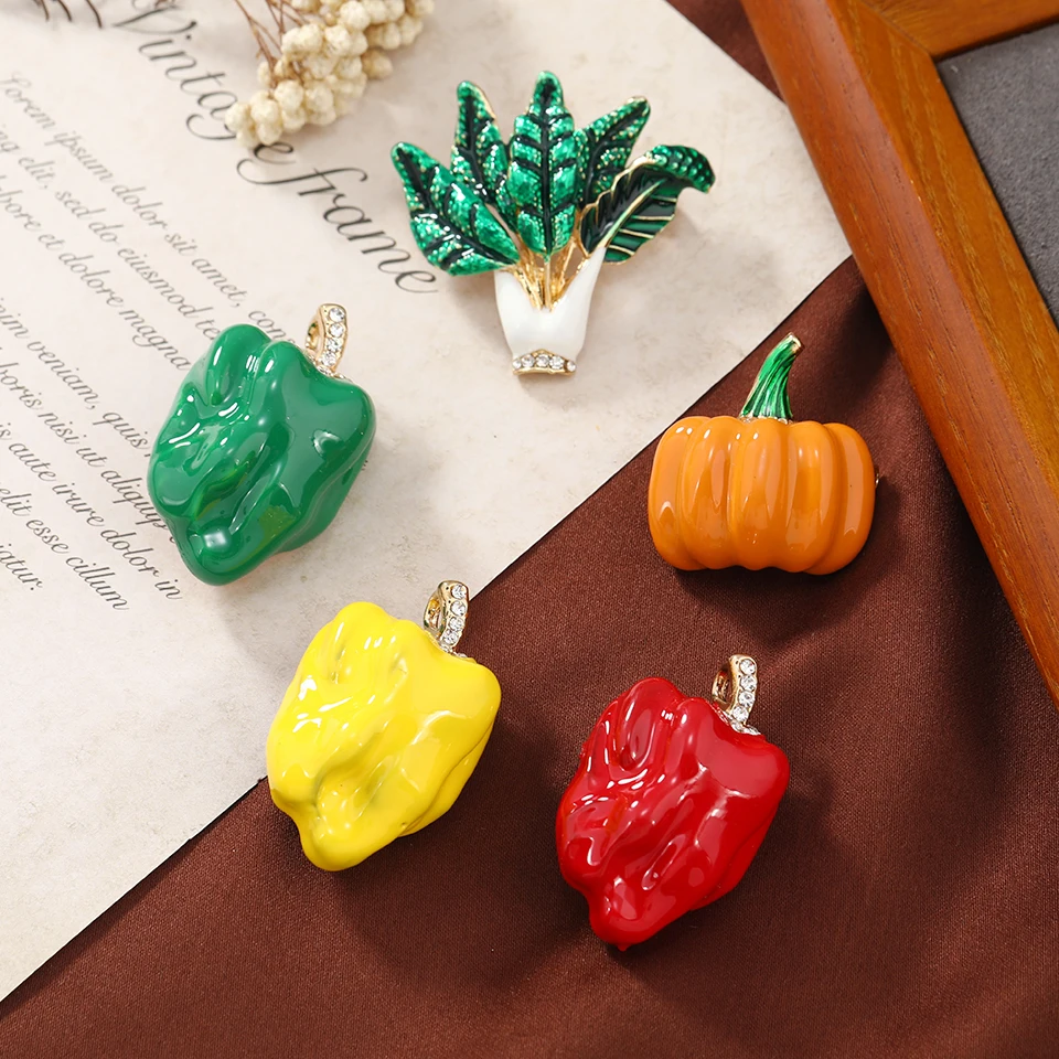 Muylinda-Green-Vegetable-Fruit-Enamel-Loofah-Brooch-Exquisite-Harajuku ...