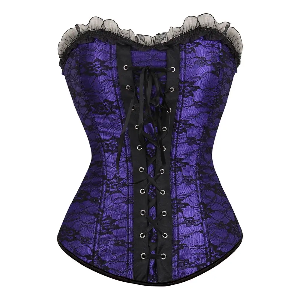 Corsets-for-Women-Sexy-Gothic-Breathable-Zip-Korsett-Front-Lacing-Boned ...