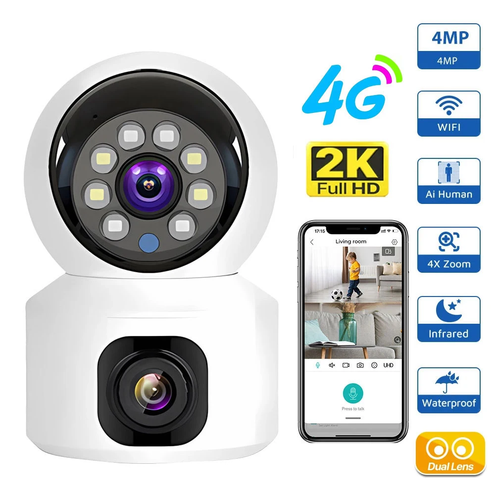 SIM-kart-4G-kamera-kapal-ift-Lens-Mini-IP-kamera-2K-4MP-WIFI-kablosuz-g ...
