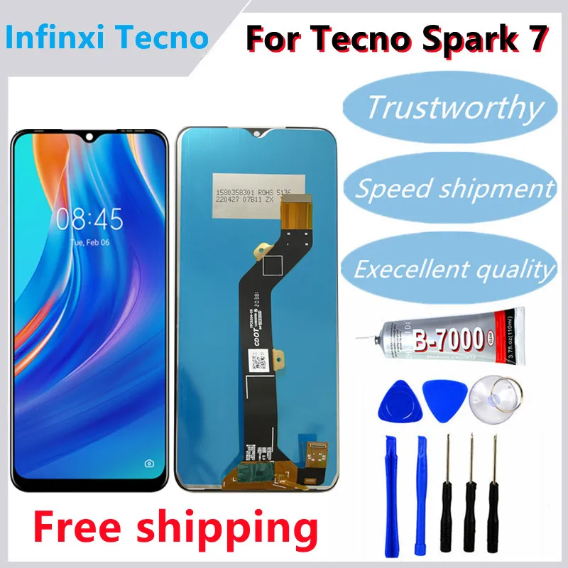 6.5" Original For Tecno Spark 7 KF6j LCD Display Touch Screen Digitizer Assembly Replacement ...