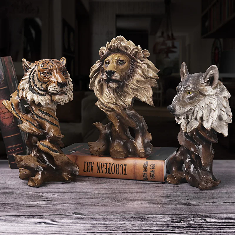 Creative-Wood-Root-Animal-Head-Eagle-Head-Ornaments-Retro-Statue-Office ...