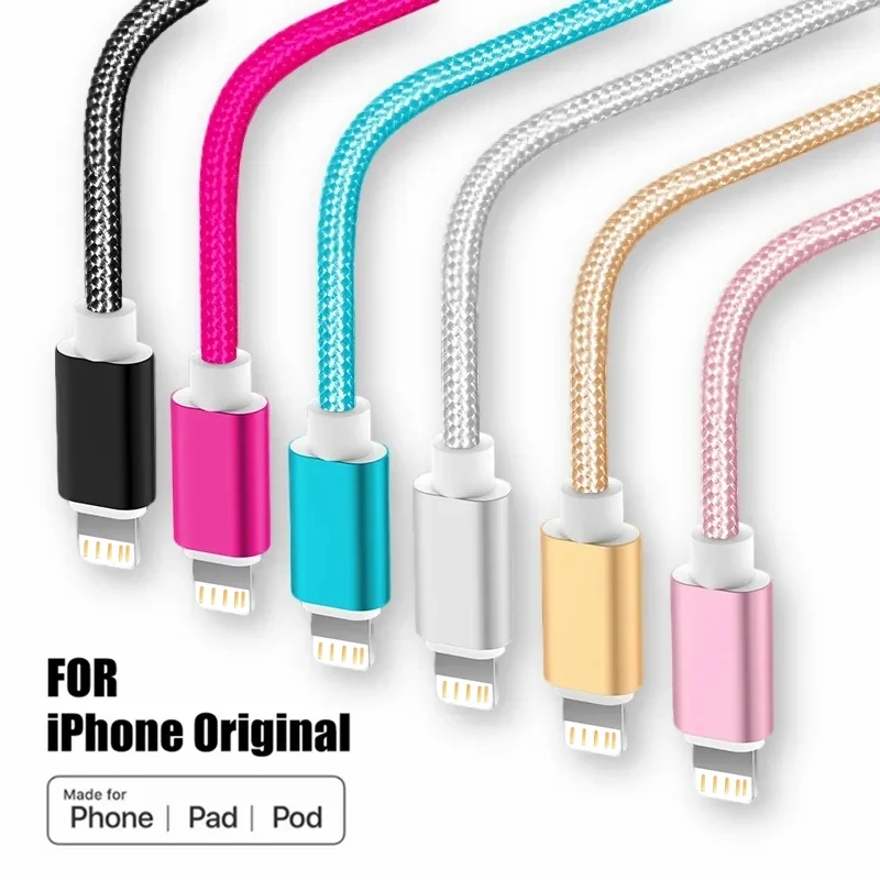Chroma-Metal-Nylon-Braided-USB-Charger-Cable-For-iPhone-15-Plus-X-XR-XS ...