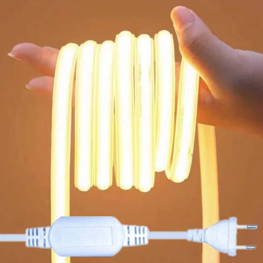 1M-30M 220V COB LED Strip Light RA90 Super Bright 288LEDs/m Flexible ...