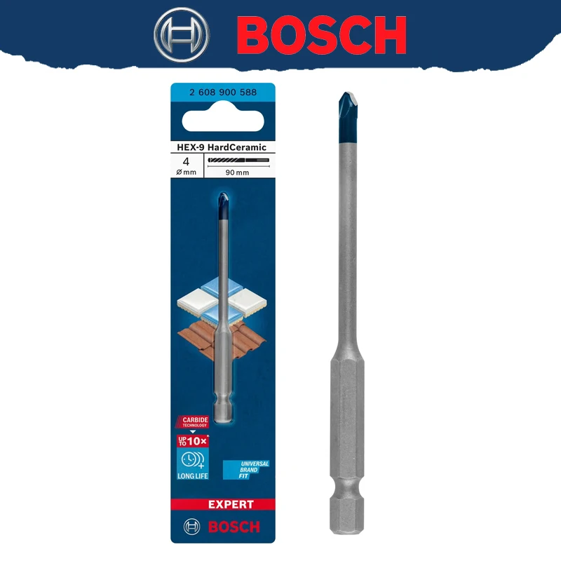BOSCH 2608900588 EXPERT HEX-9 Hard Ceramic Drill Bit 4mm 90MM 10X Long ...