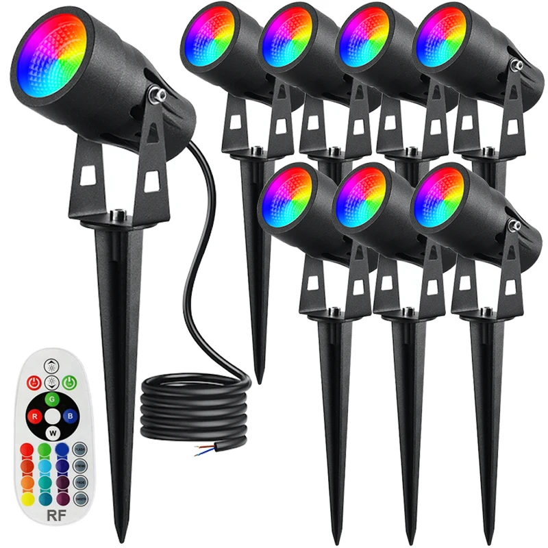 RGB Outdoor Spotlight LED Lawn Lamp with Spike 6W 12V Color Change ...