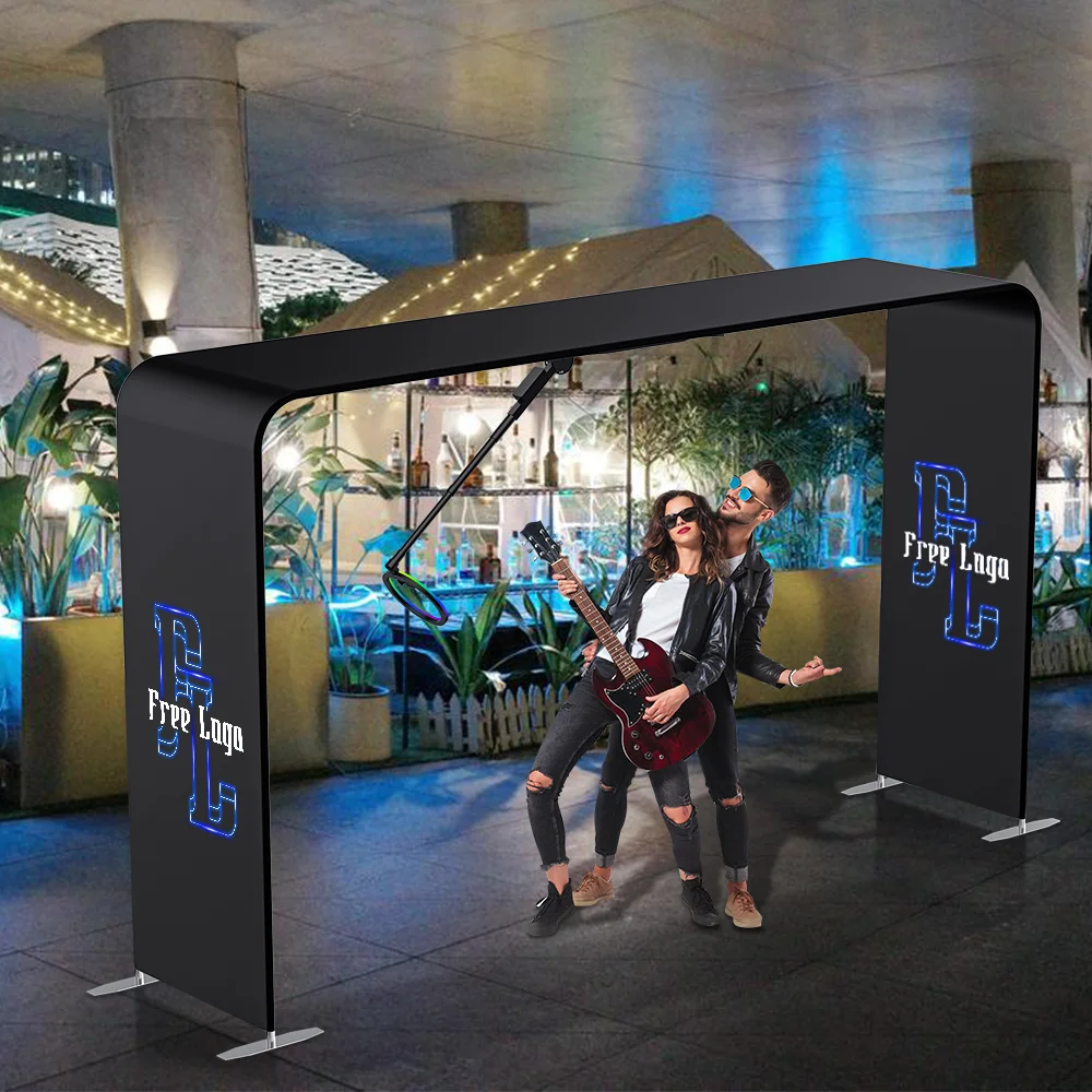 Automatic-Overhead-360-Photo-Booth-Fill-light-Machine-Portable-Support ...