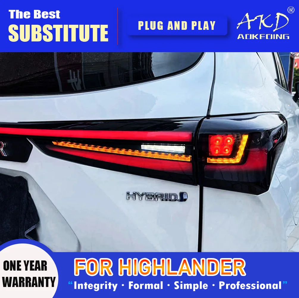 Akd Tail Lamp For Toyota Highlander Led Tail Light 2020-2022 Highlander ...