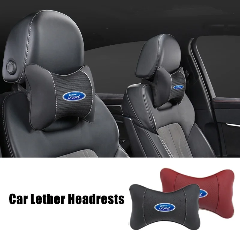 1Pcs Car Seat Headrest Auto Logo Neck Pillow For Ford Fiesta Ranger ...