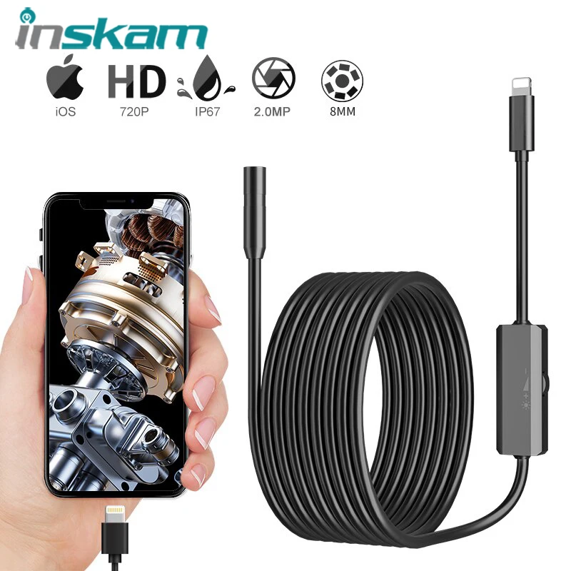 INSKAM-2MP-Endoscope-Camera-IP67-Waterproof-8MM-Hard-Wire-Pipeline ...