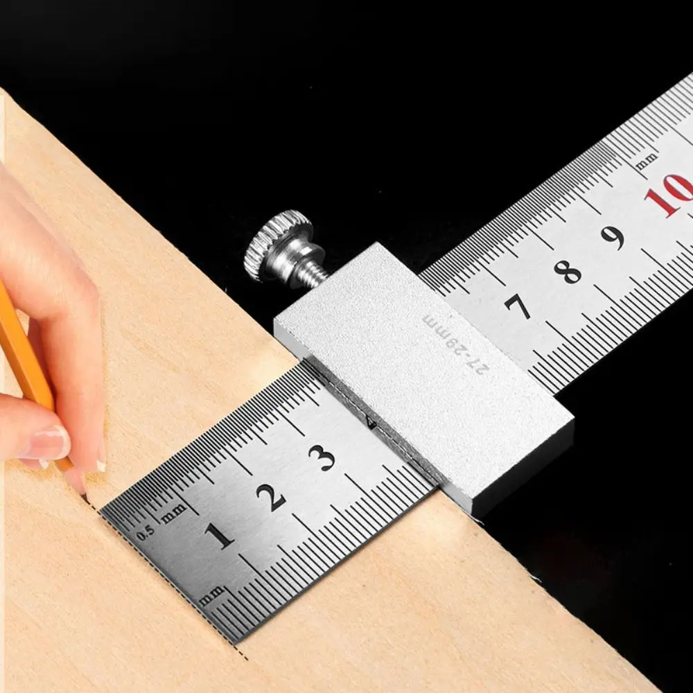 Metal Carpenter Woodworking Steel Ruler Clear Scale Corrosion Resistant ...