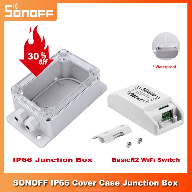 SONOFF IP66 Waterproof Junction Box Waterproof Case Water resistant Shell Box For Sonoff BasicR2 ...