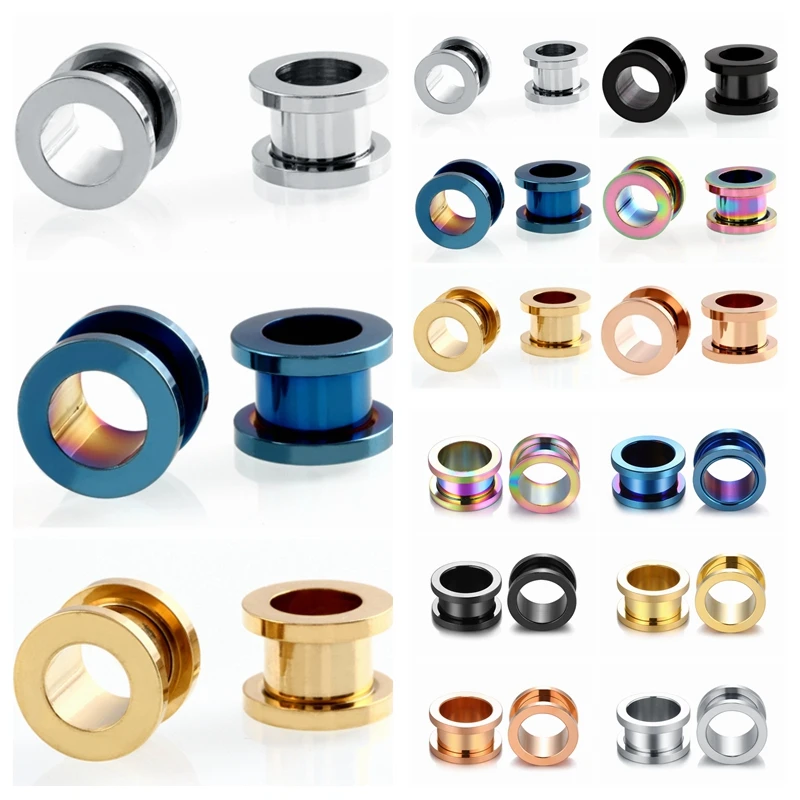 2PC-2-30mm-Ear-Gauges-316L-Stainless-Steel-Ear-Tunnels-Plugs-Piercing ...