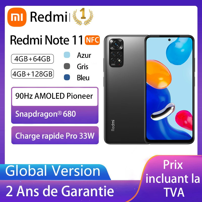 Xiaomi Redmi Note 11 Smartphone Version Mondiale Nfc Snapdragon 680 ...