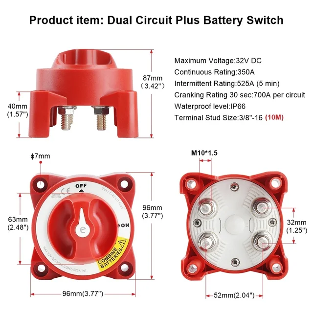 Dual Battery Switch For Boat Buy Blue Sea Systems 5511e 5511e E-Series ...