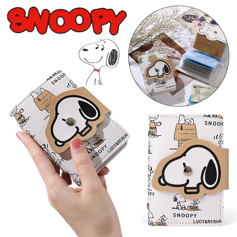 Snoopy Cartoon Card Holder Anti theft ID Credit Card Case Women's 26 ...