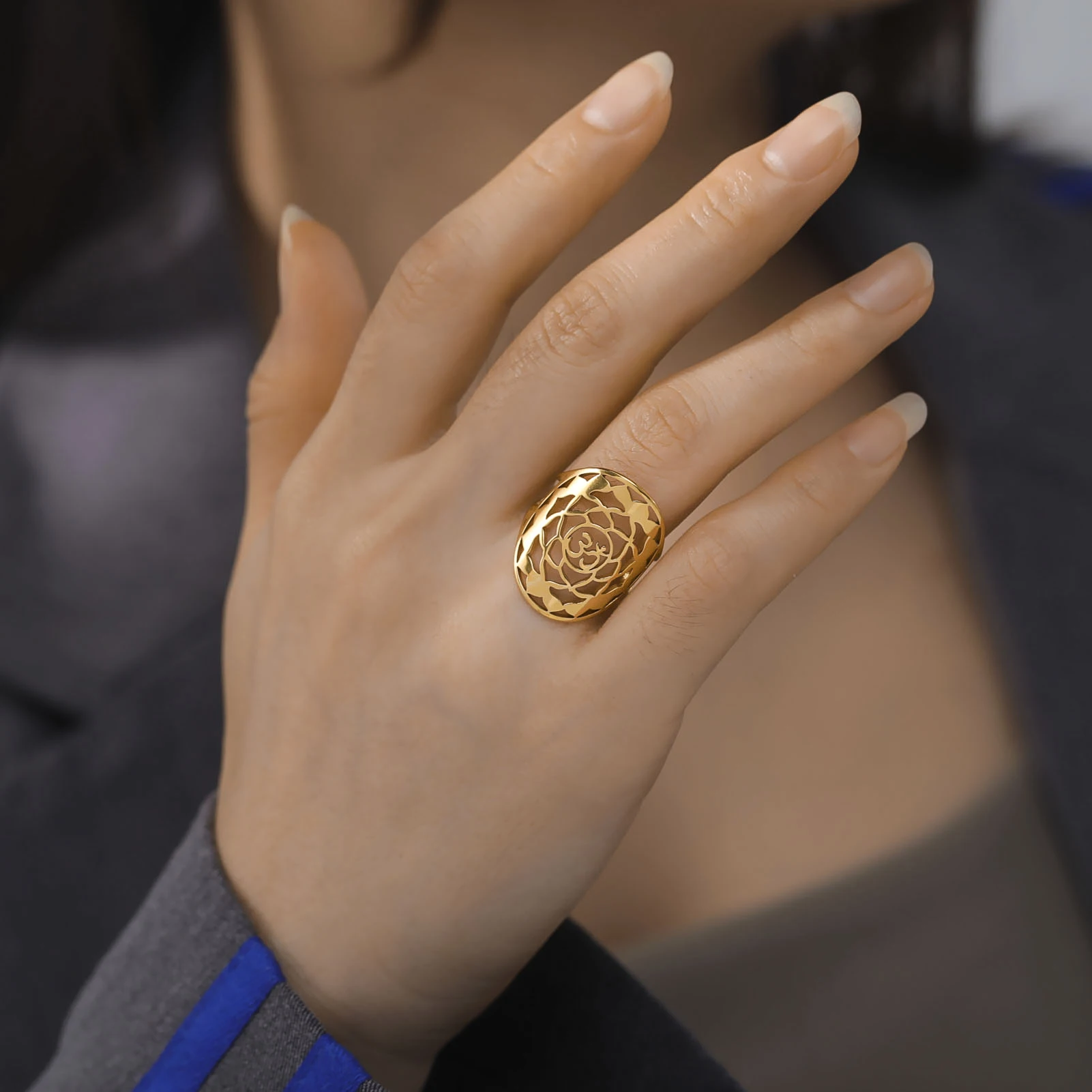 Lemegeton-Retro-Symbol-Buddhist-Lotus-Ring-Crown-Chakra-Adjustable-Ring ...