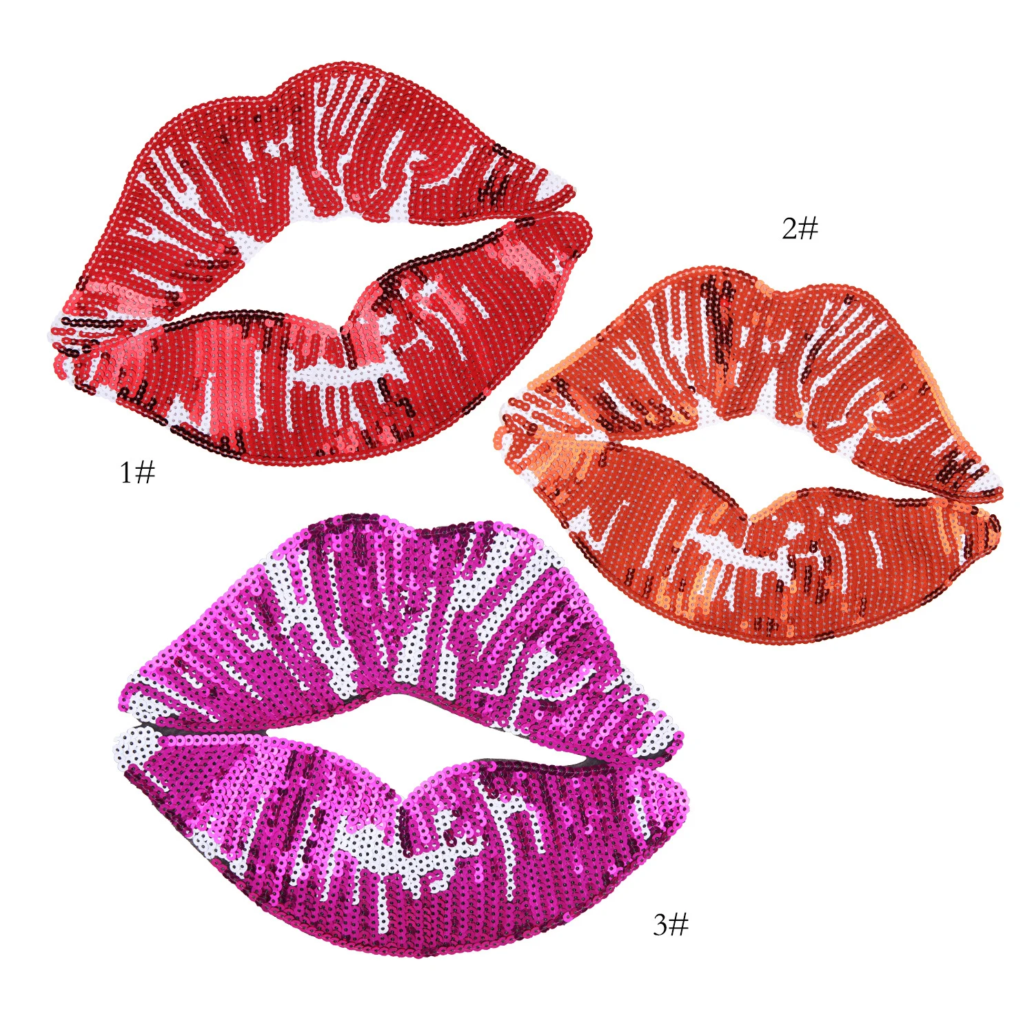Large Sequins Sexy Lips Iron On Patches Applications Sewing Clothes Diy ...